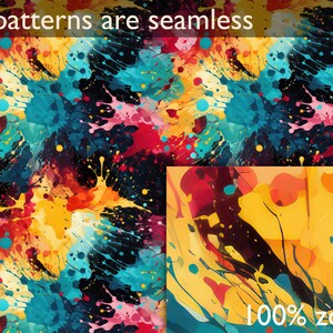 20 Seamless Grunge Splashes Color Backgrounds, Watercolor Stains ...