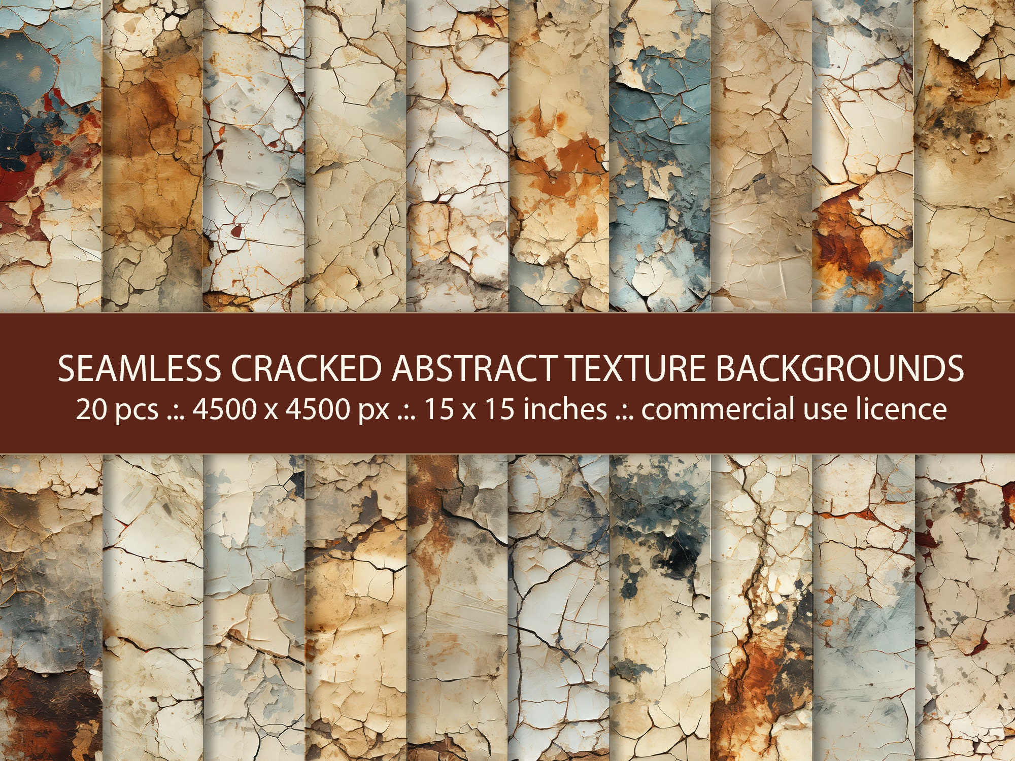 20 Seamless Cracked Abstract Texture Backgrounds Digital Paper ...