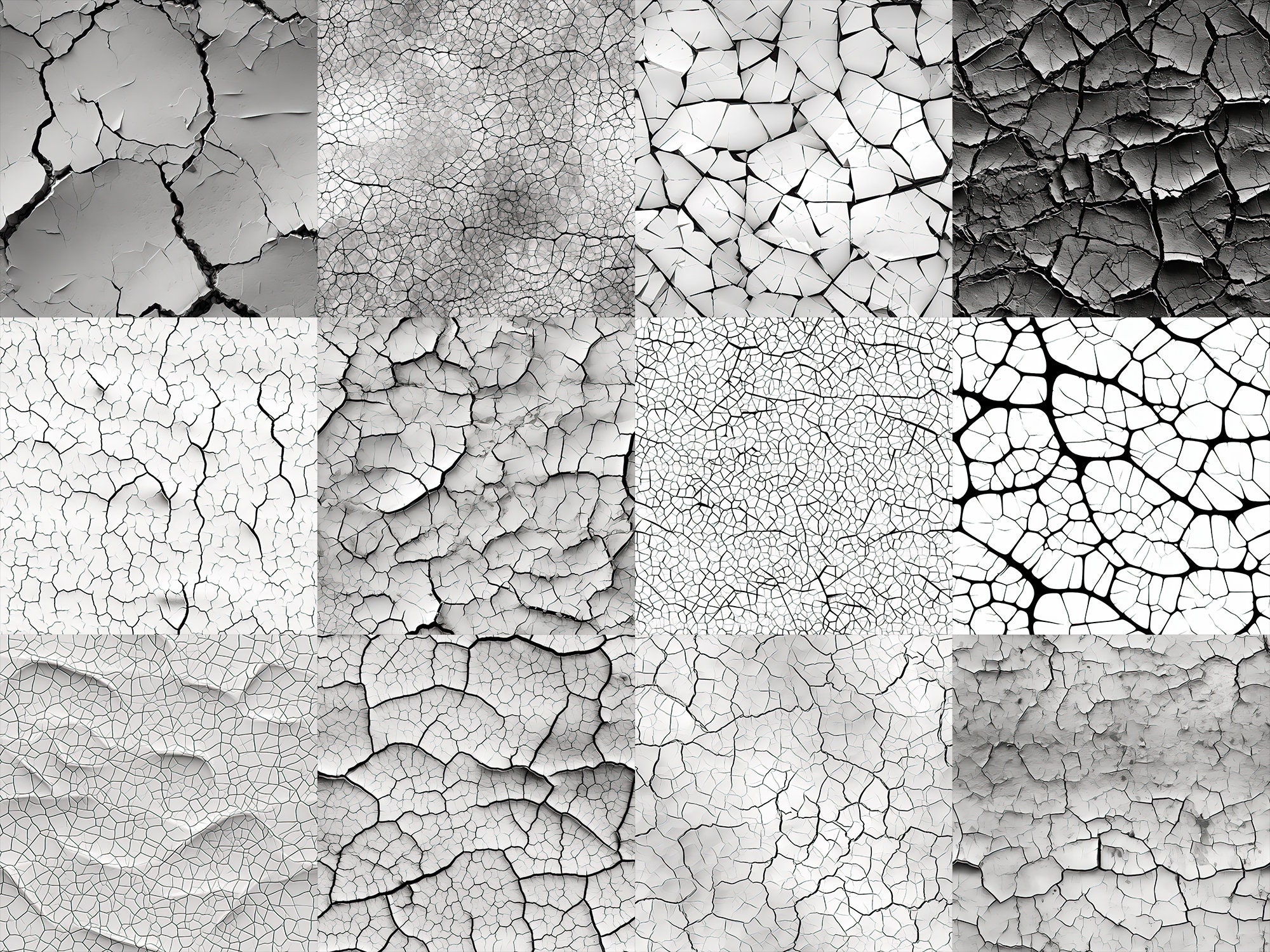 Cracked Seamless Textures of Earth, Concrete, Peeled Paint: Photoshop ...