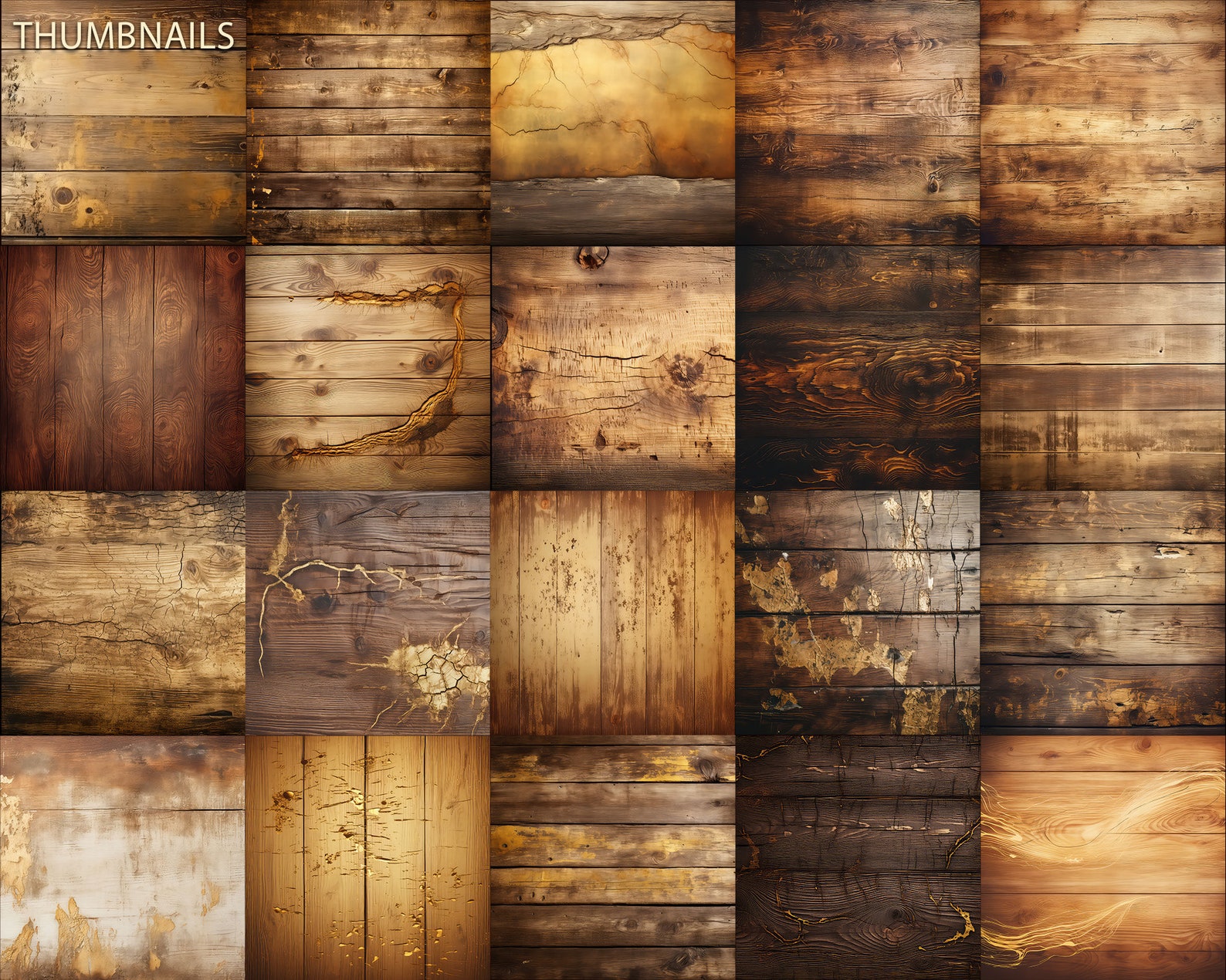 20 Vintage Wood With Gold Backgrounds, Golden Wooden Textures, Digital ...
