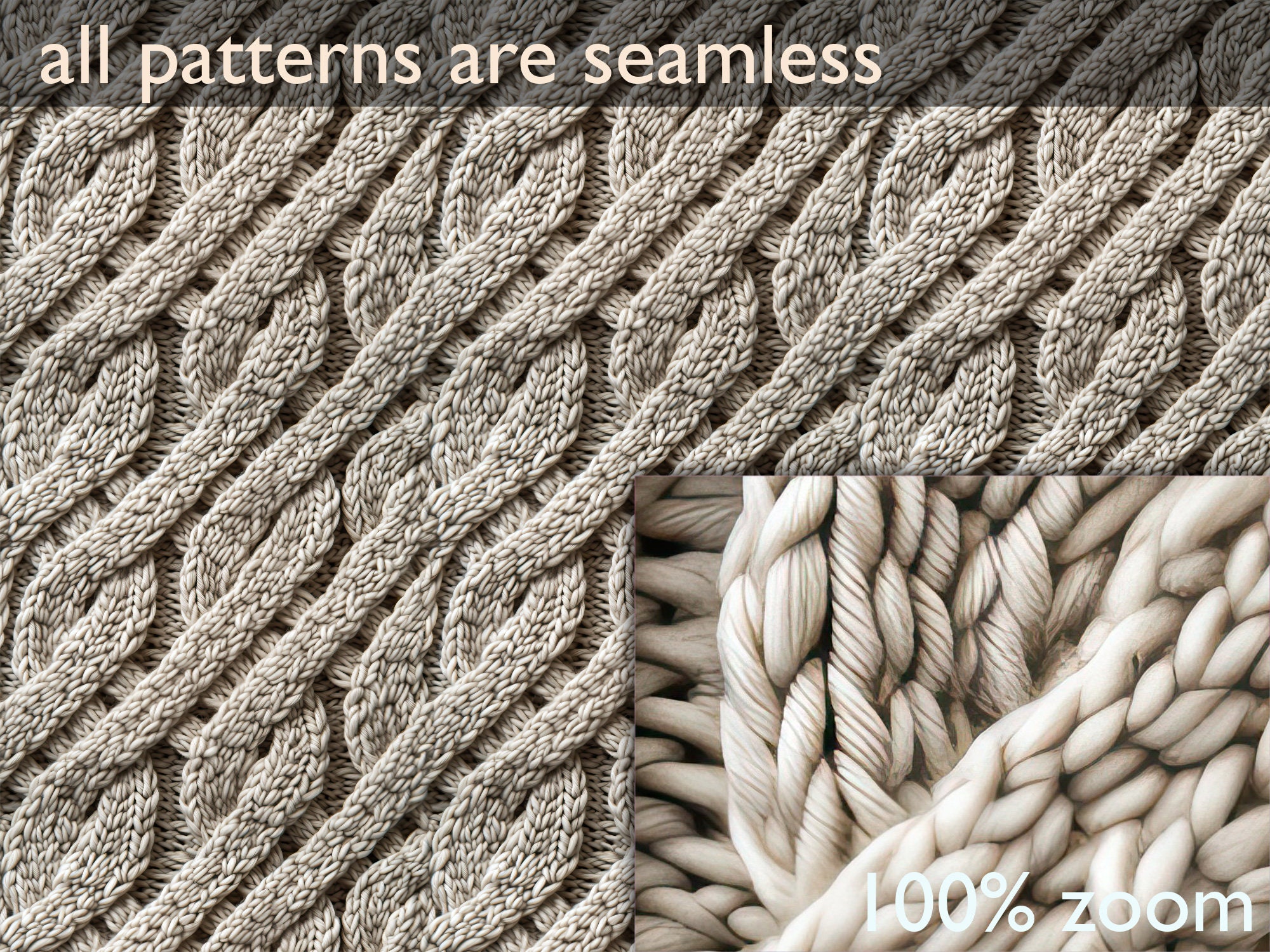 Seamless Sweater Textures Digital Papers Set of 30 Cozy Knitted ...