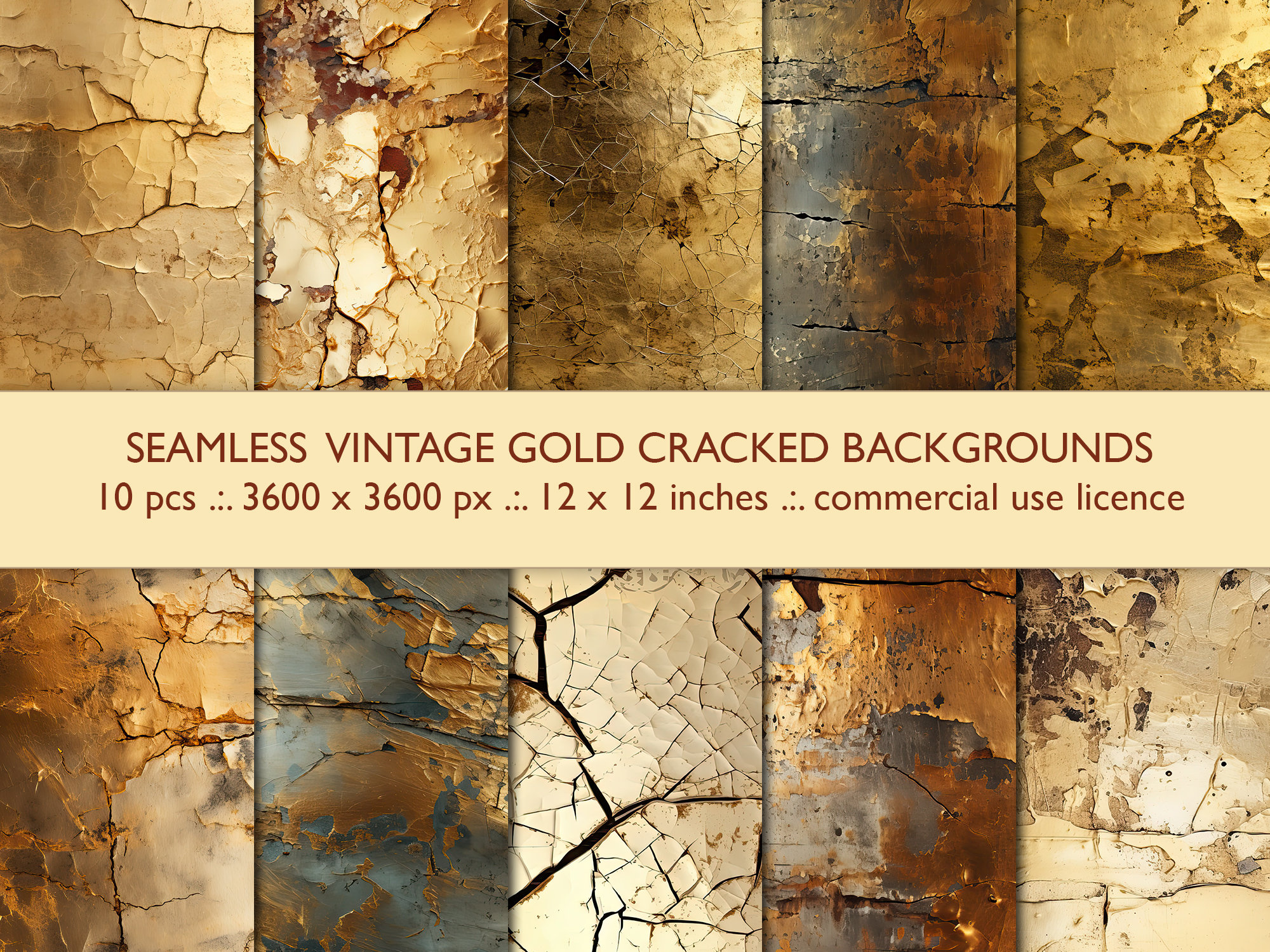 Dark Gold Grunge Cracked Paper 10 Seamless Gold Backgrounds Metallic ...