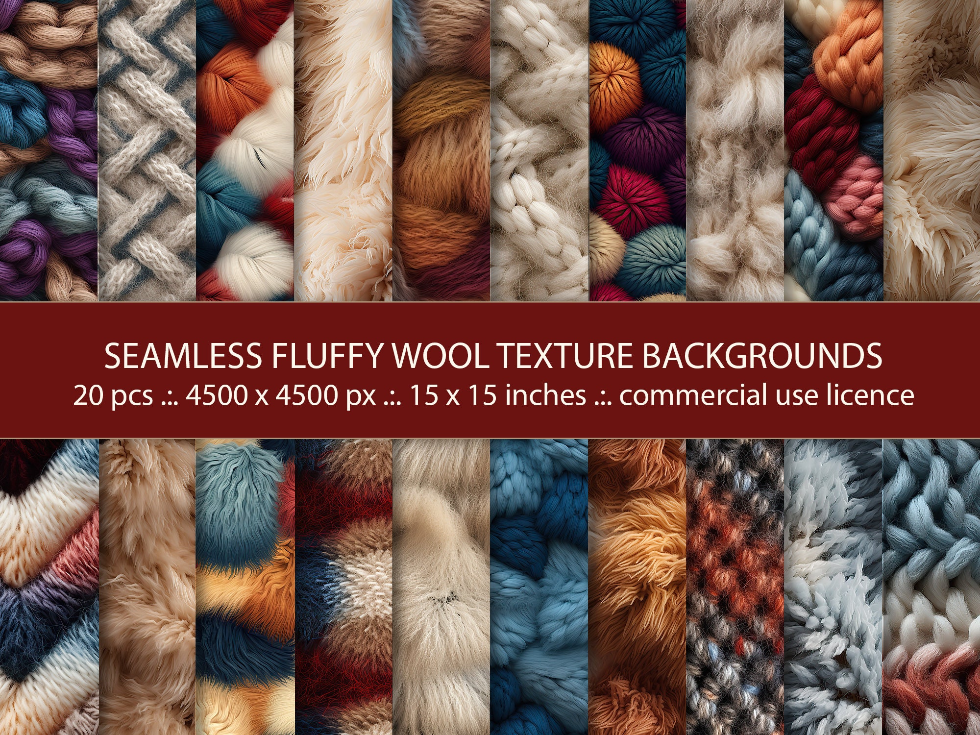 Warm Knitting Wool Digital Papers Cozy Seamless Backdrop for Graphic ...