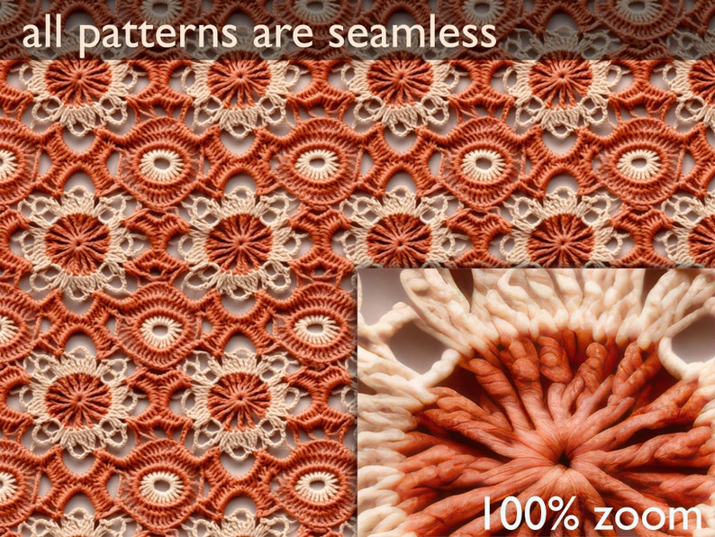 Vintage Crochet Texture Backgrounds: 30 Seamless Knit Patterns ...