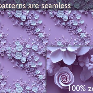3D Textile Flower Patterns: Seamless Floral Paper Pack (digital ...