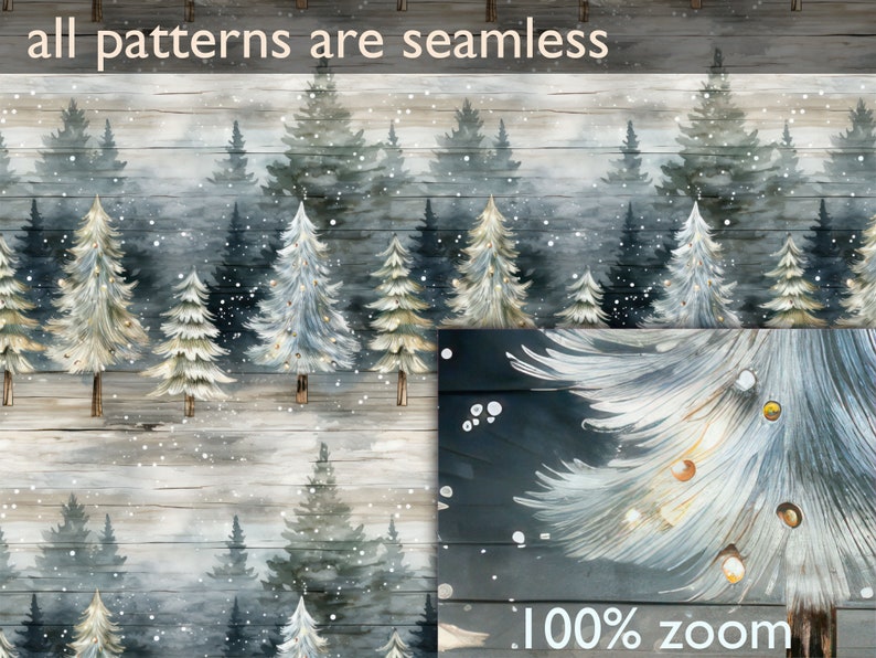 26 Seamless Winter Christmas Backgrounds With Trees, Seamless Pattern ...