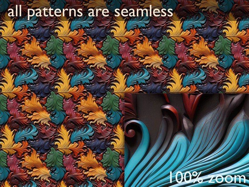 Vivid Multicolored Embossed Leather Patterns Set of 20 Seamless JPG ...