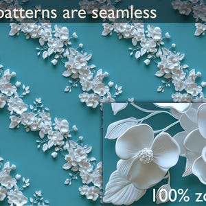 3D Textile Flower Patterns: Seamless Floral Paper Pack (digital ...