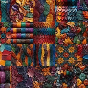 Vivid Multicolored Embossed Leather Patterns Set of 20 Seamless JPG ...