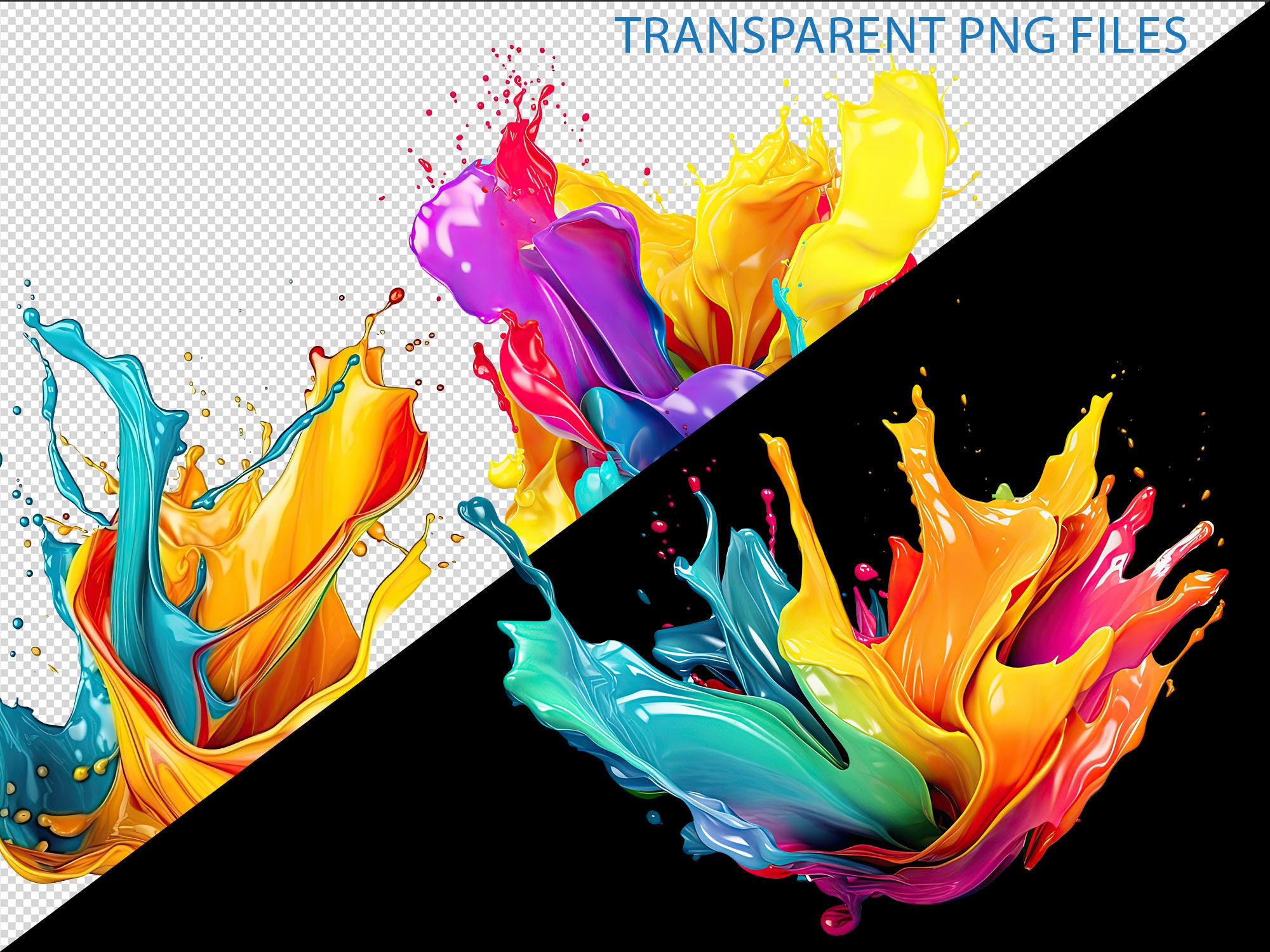 Transparent PNG Watercolor Rainbow Liquid Splash Clipart, Colorful ...