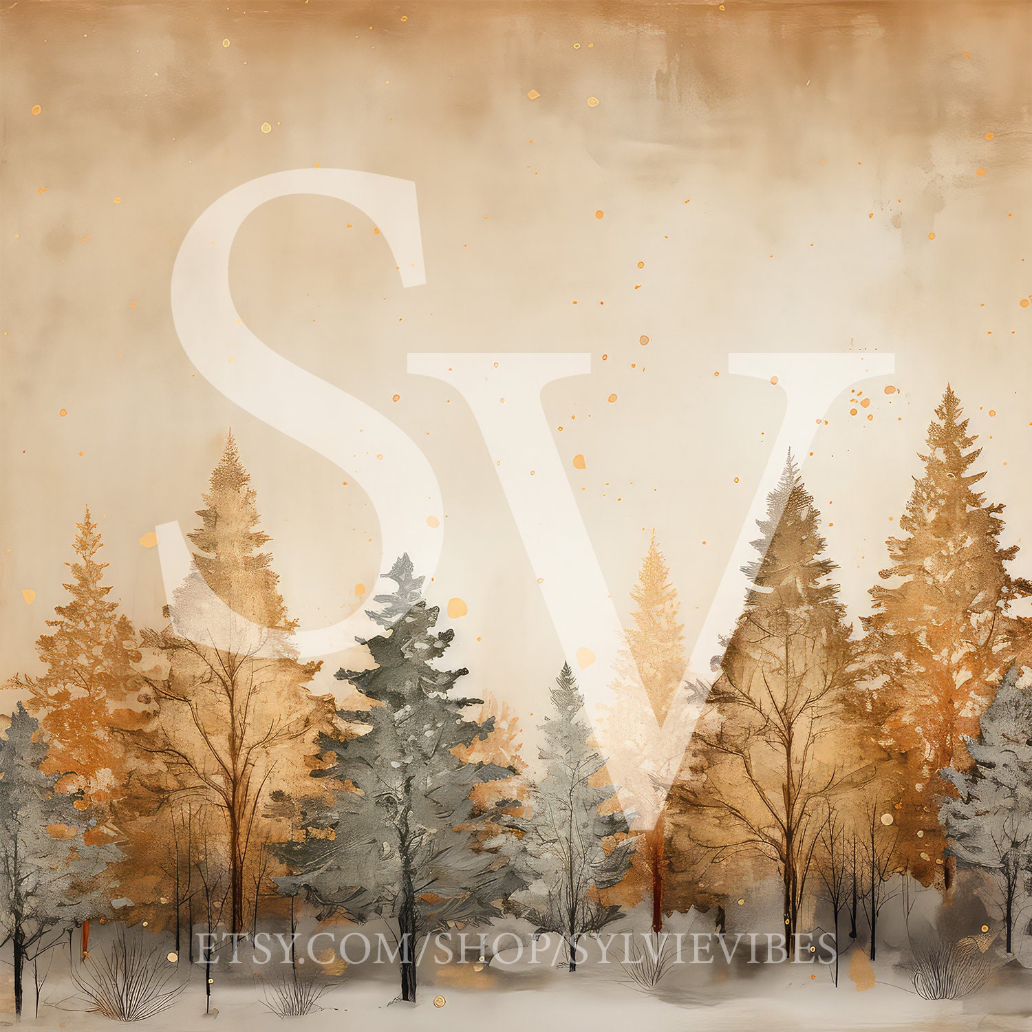 20 Golden Trees Decoration Background Christmas Design - Etsy