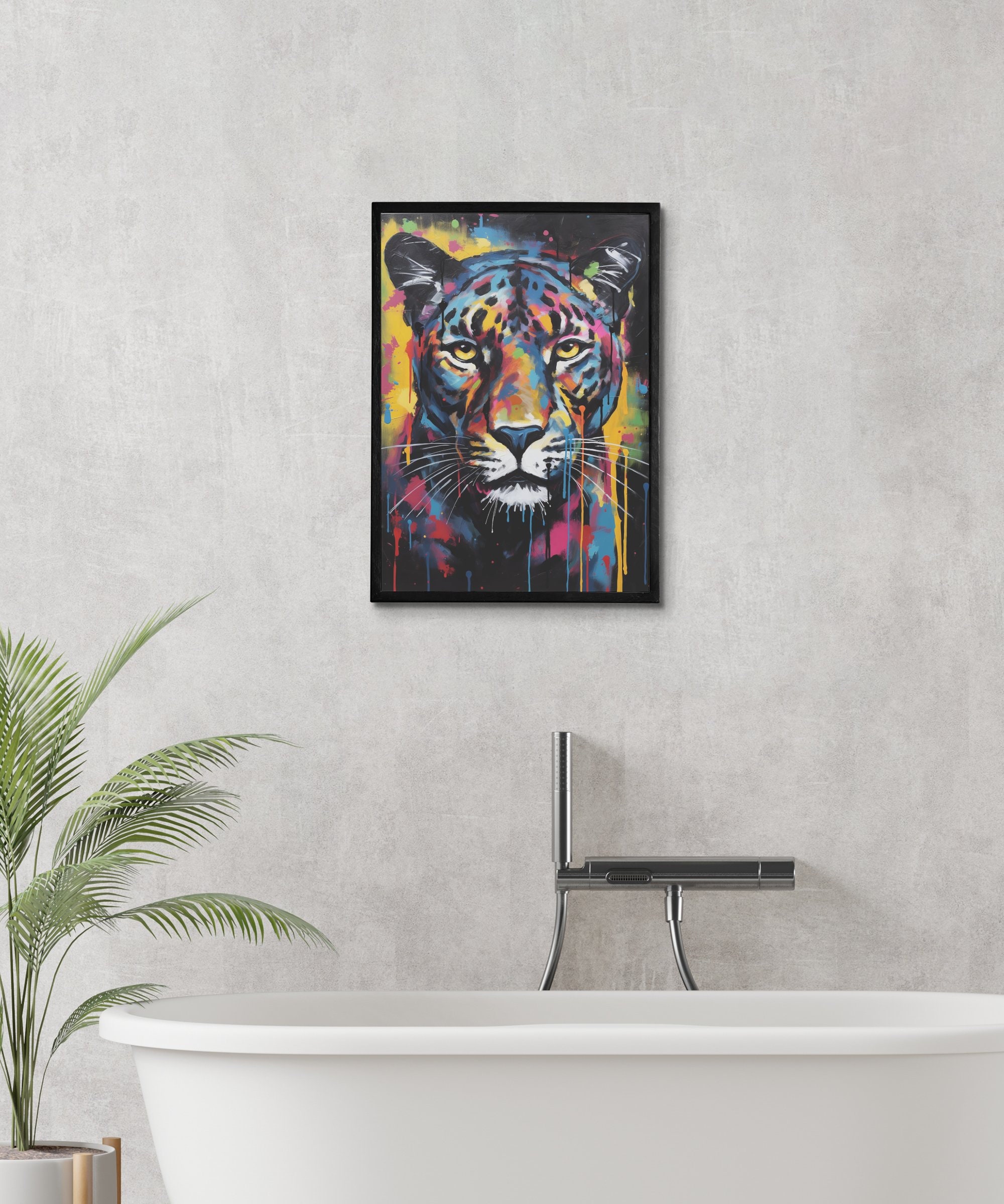 Dripping Paint Panther PRINTABLE ART Panther Print Poster - Etsy
