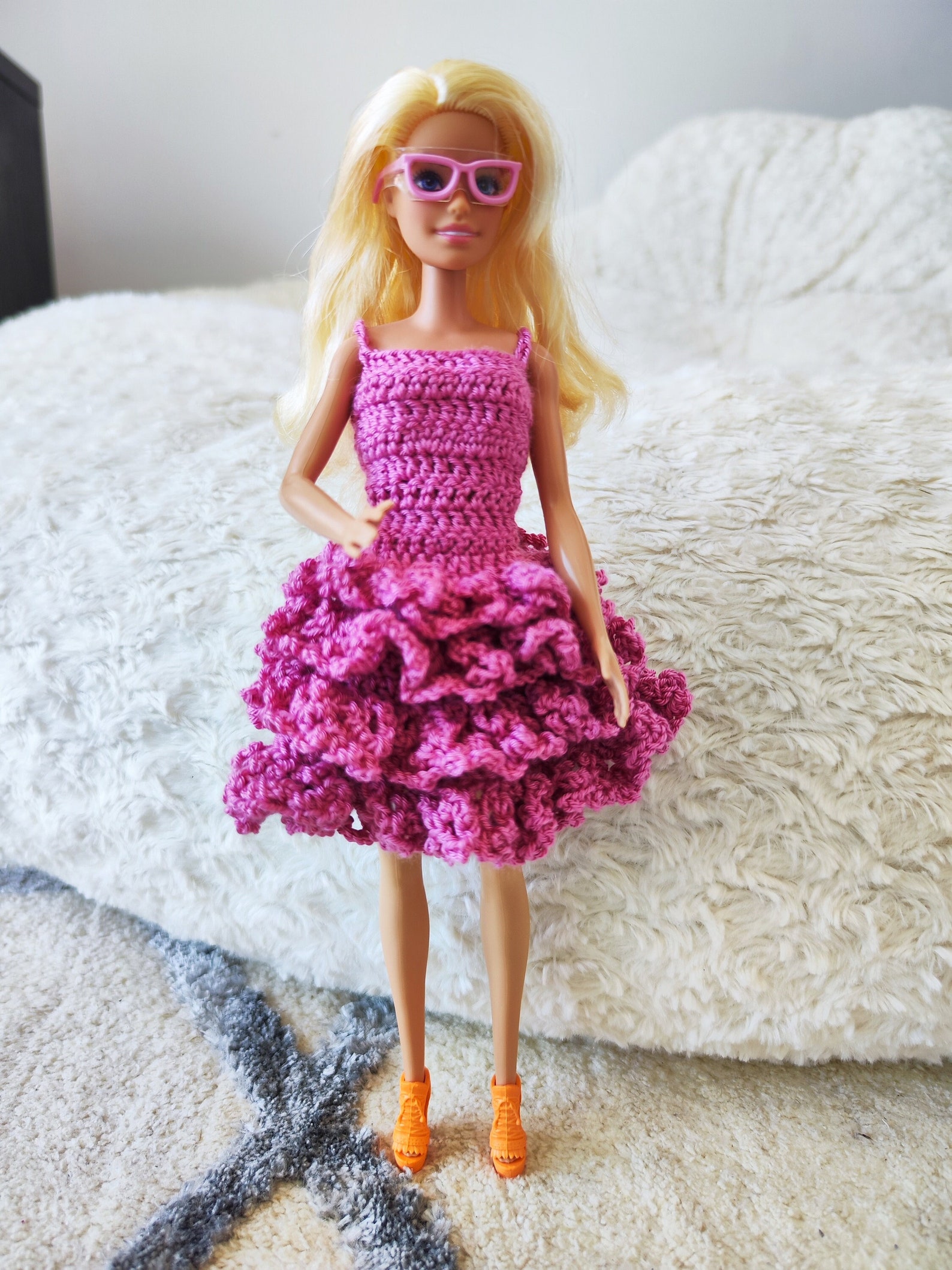 Ruffle Barbie Dress Crochet Pattern - Etsy