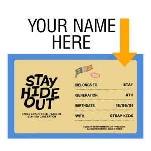 Personalized 4th Gen STAY Fanship Membership Cards - Etsy