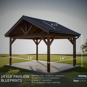 Pavilion Plans 14x18 for DIY Construction and Permit - Etsy
