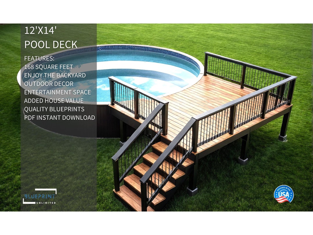Pool Deck Plans 12x14 for DIY Construction and Permit - Etsy