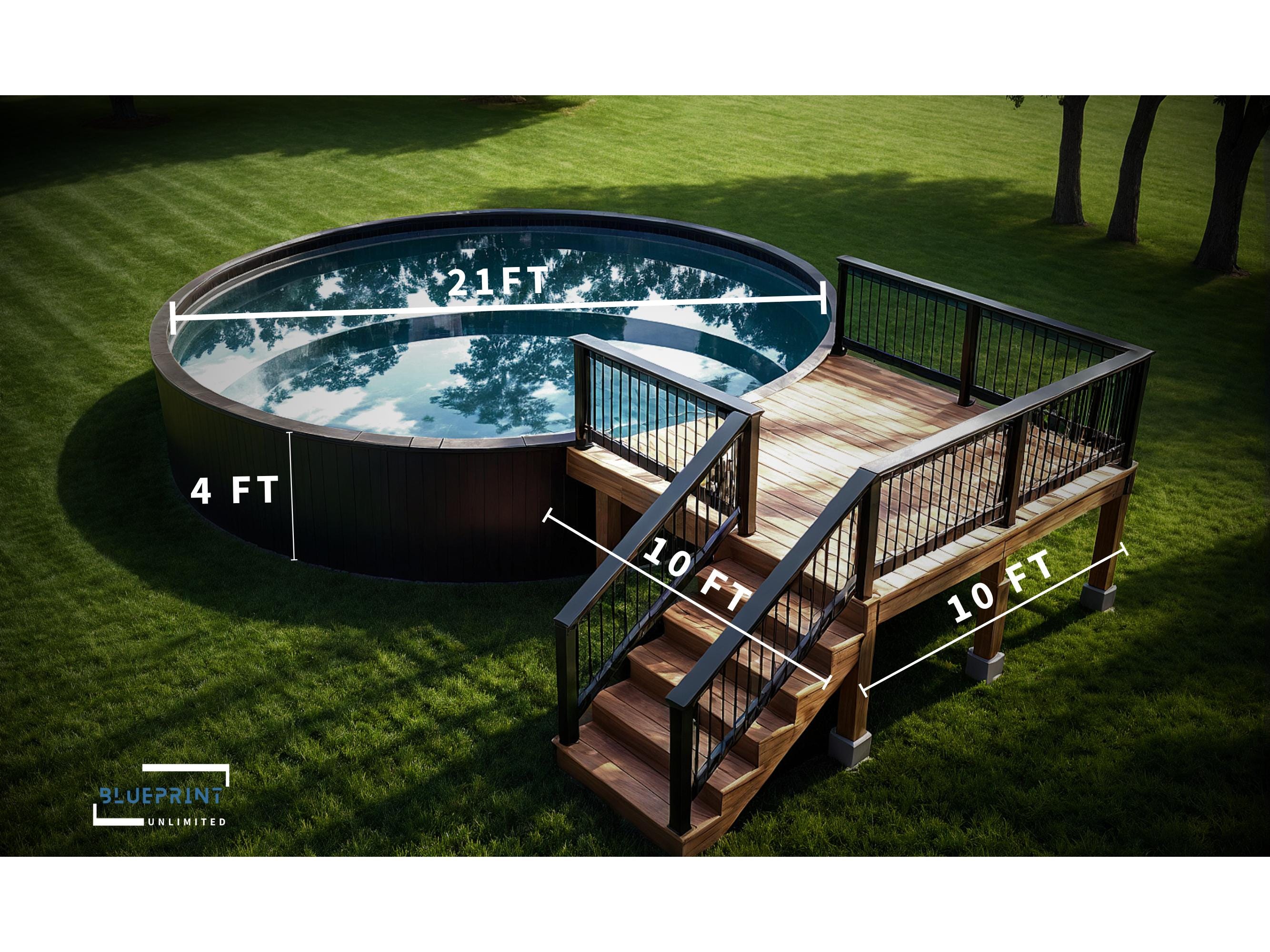 Pool Deck Plans 10x10 for DIY Construction and Permit - Etsy