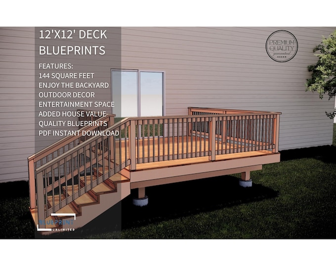 Deck Plans 12x14 for DIY Construction and Permit - Etsy Canada