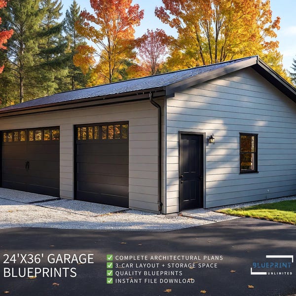 24' X 24' Detached, Two Car Garage With Loft, Including Floor Plans ...
