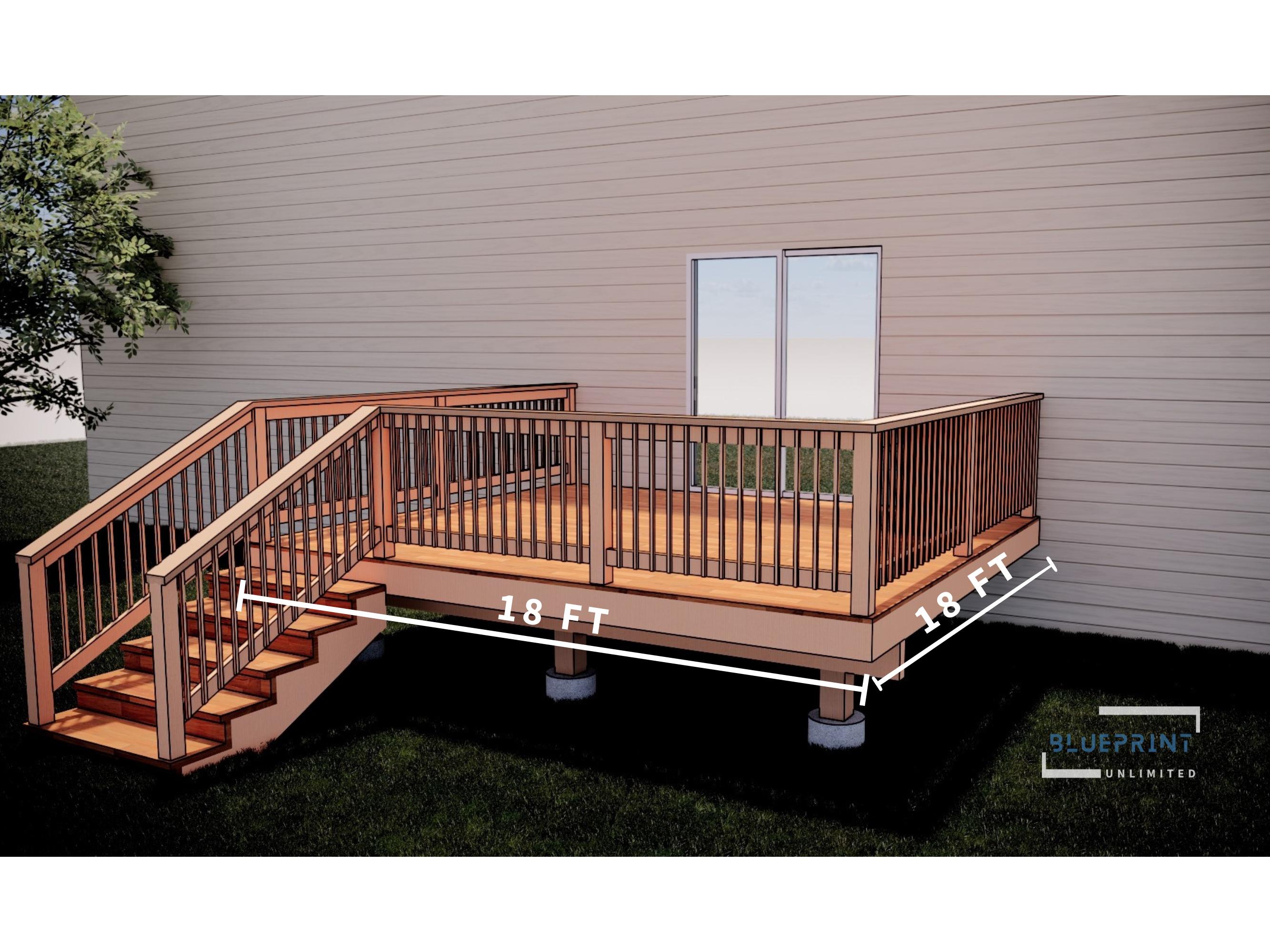 Deck Plans 18x18 for DIY Construction and Permit - Etsy
