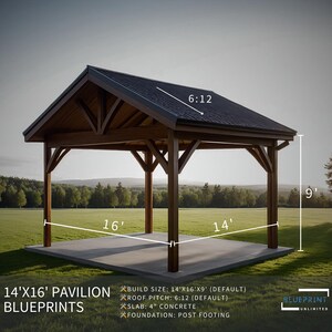 Pavilion Plans 14x16 for DIY Construction and Permit - Etsy