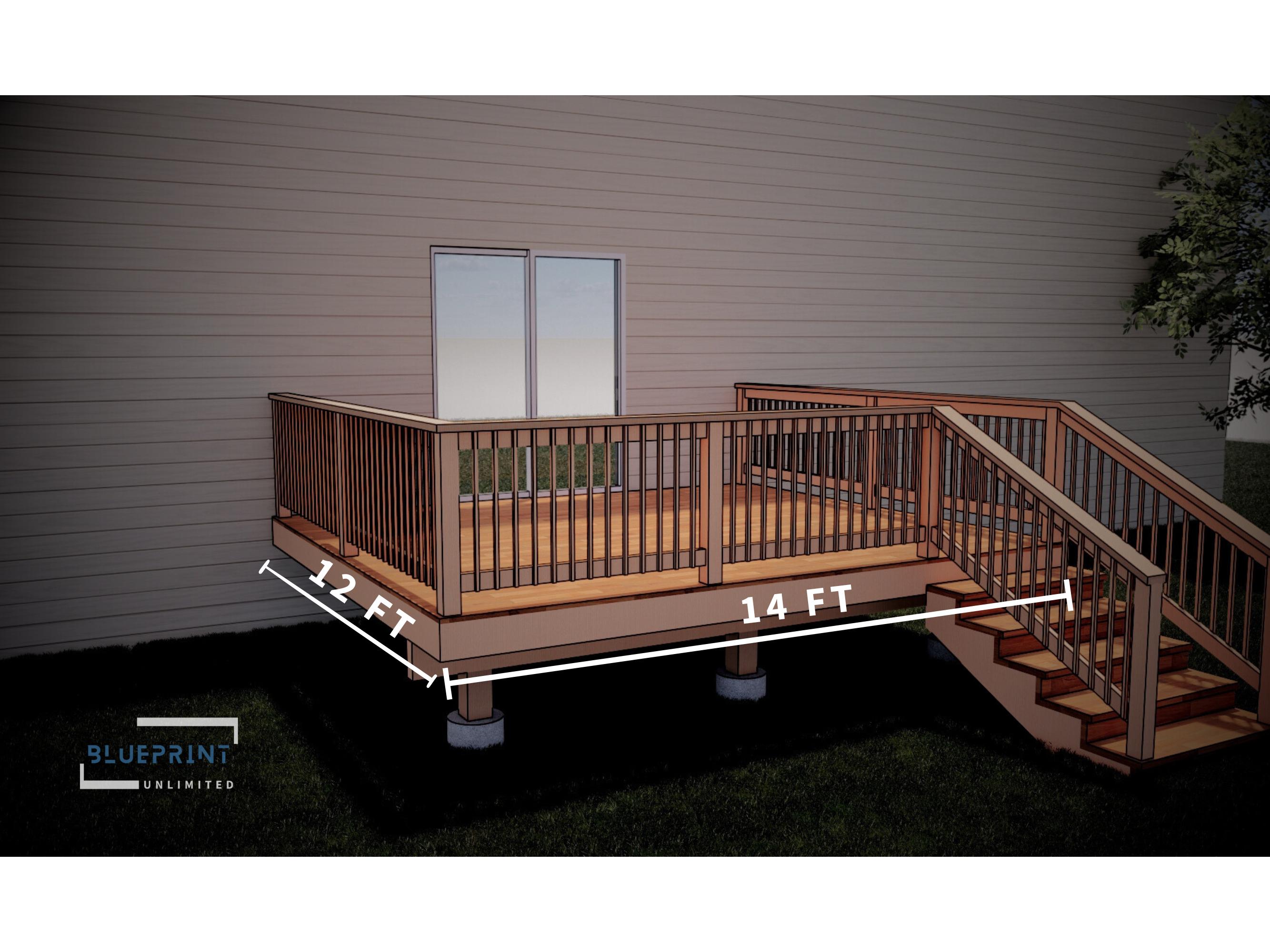 Deck Plans 12x14 for DIY Construction and Permit - Etsy