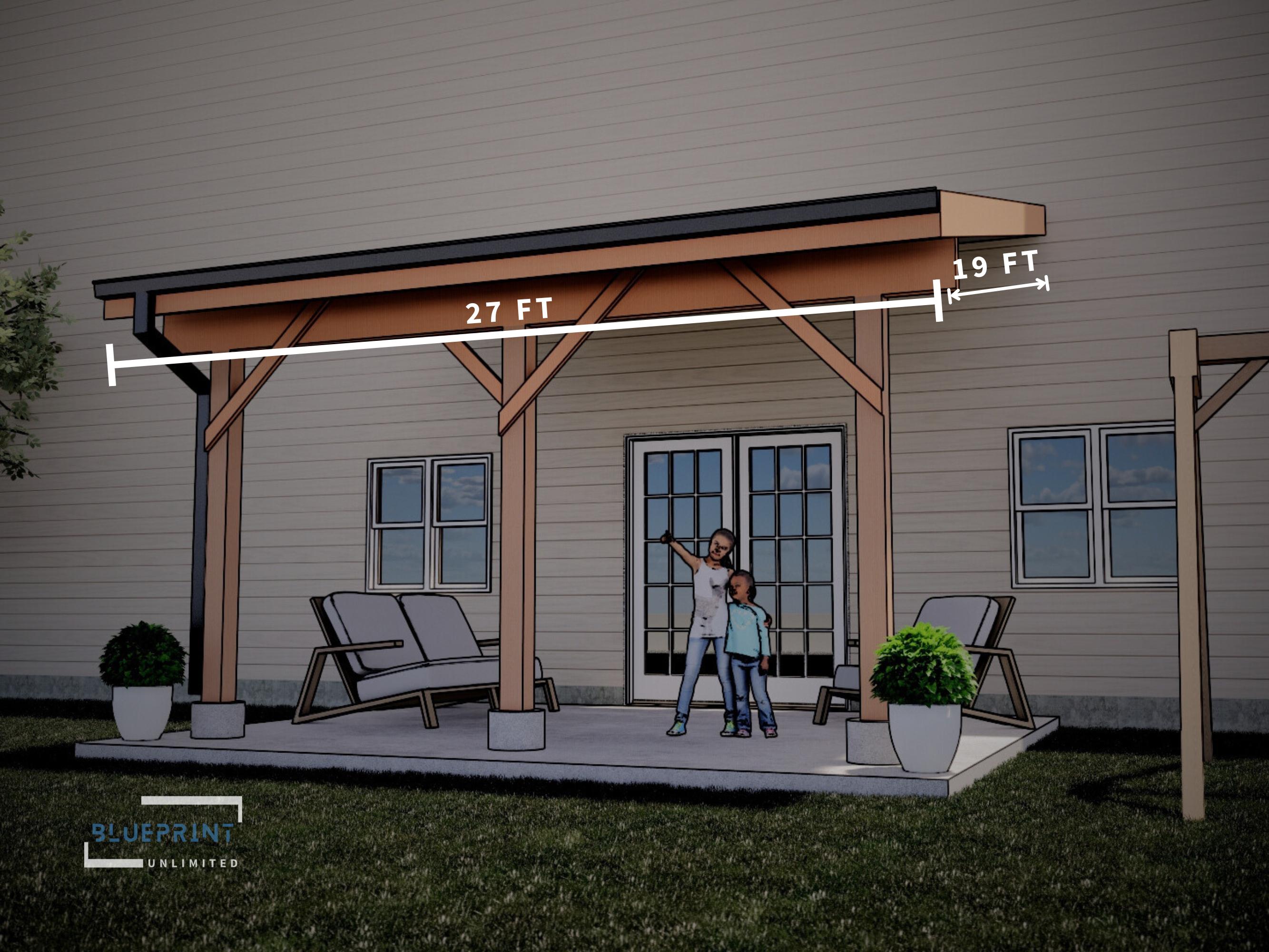 Patio Cover Plans 19x27 for DIY Construction and Permit - Etsy