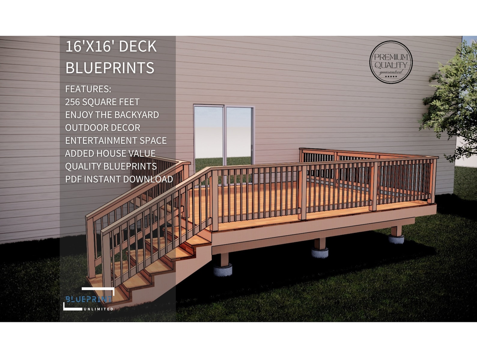 Deck Plans 16x16 for DIY Construction and Permit - Etsy