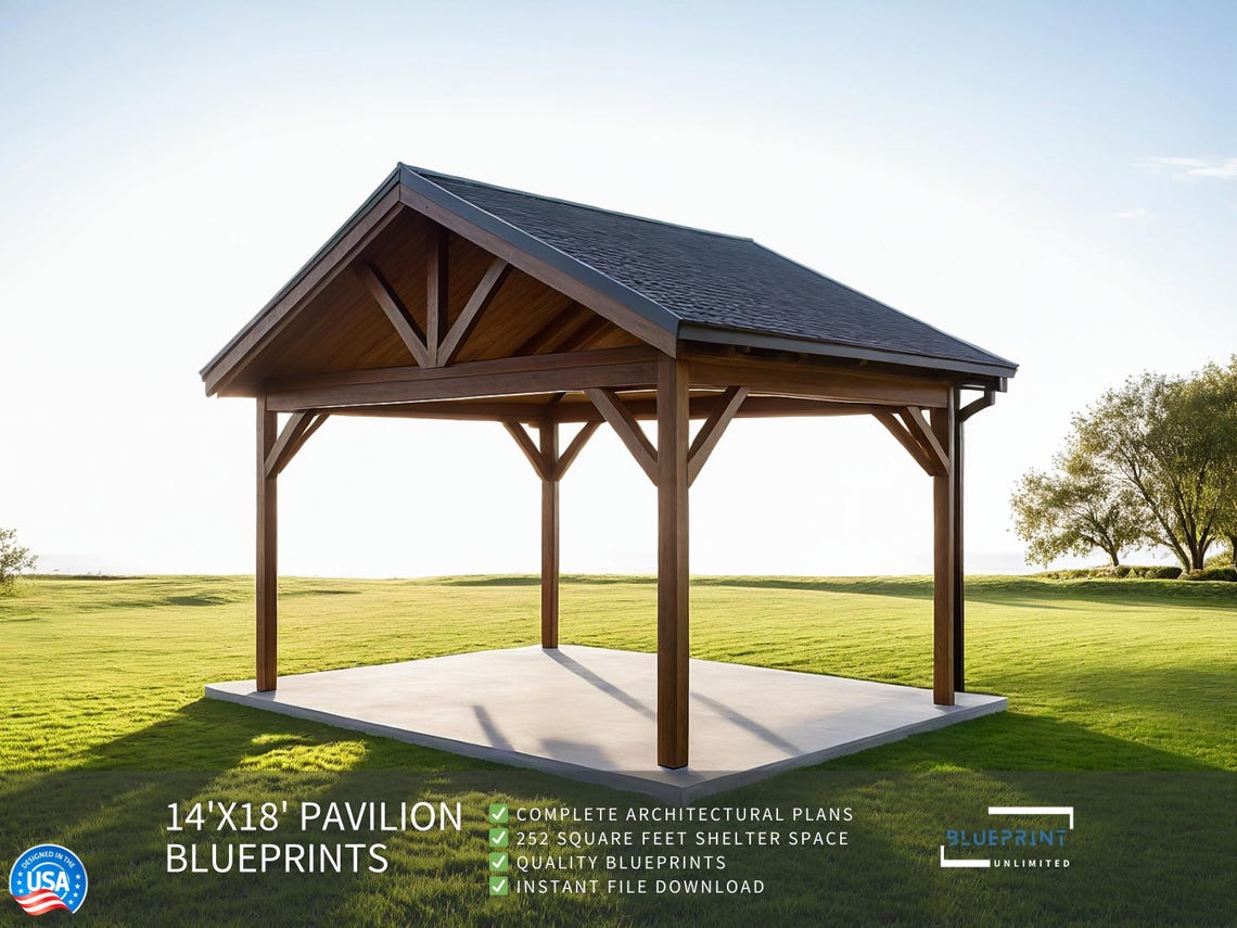 Pavilion Plans 14x18 for DIY Construction and Permit - Etsy
