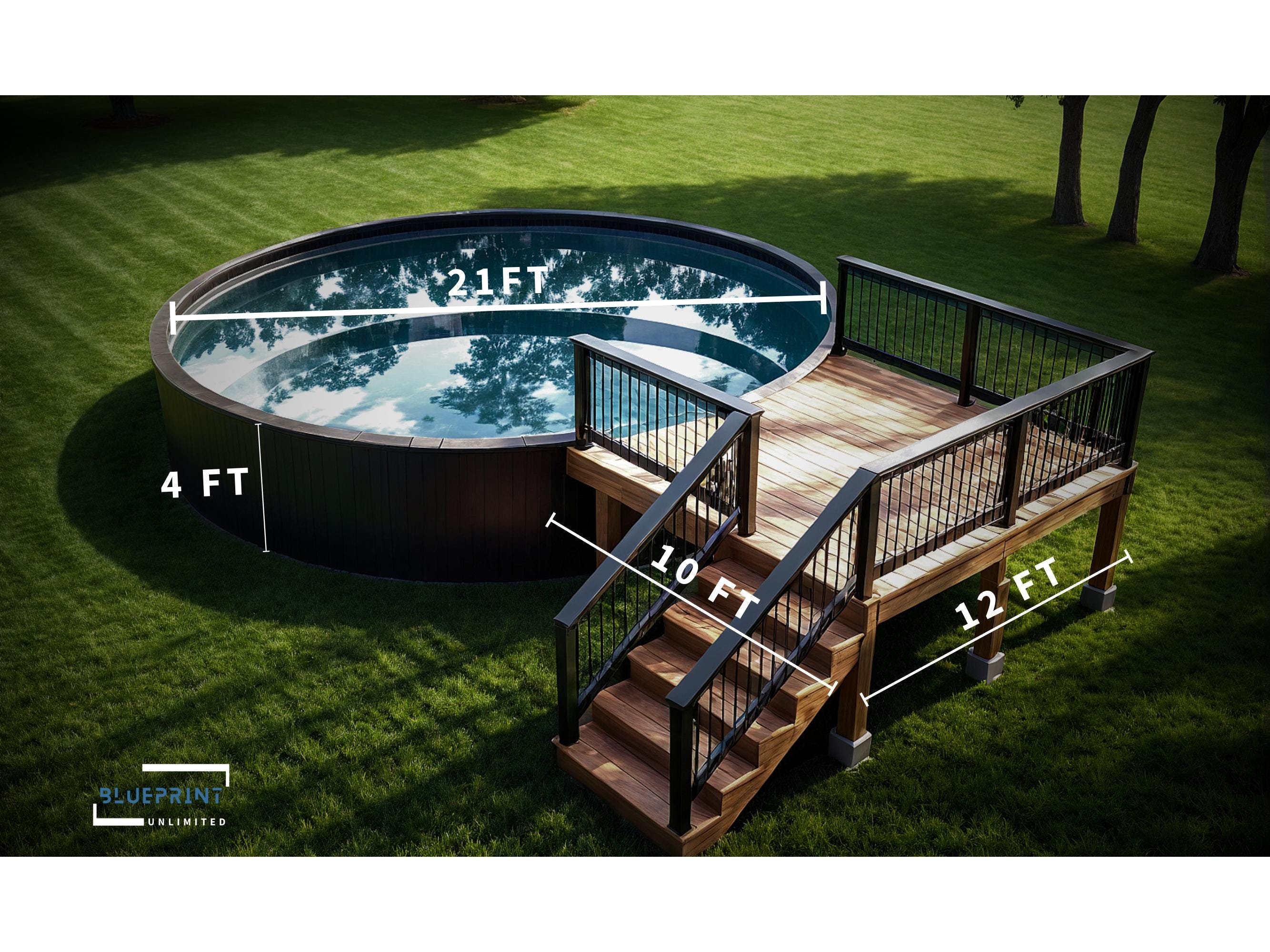 Pool Deck Plans 10x12 for DIY Construction and Permit - Etsy