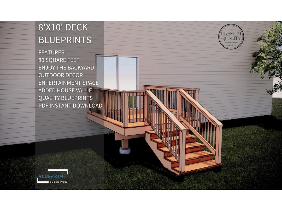 Deck Plans 8x10 for DIY Construction and Permit - Etsy