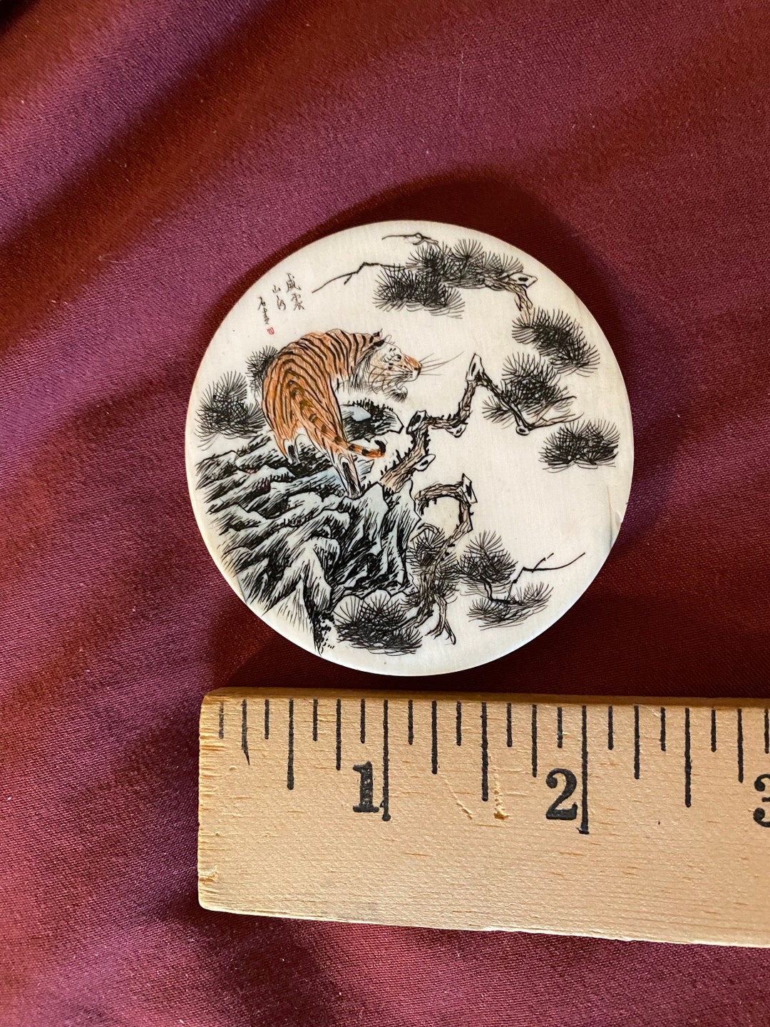 Vintage Chinese Tiger Etch - Etsy