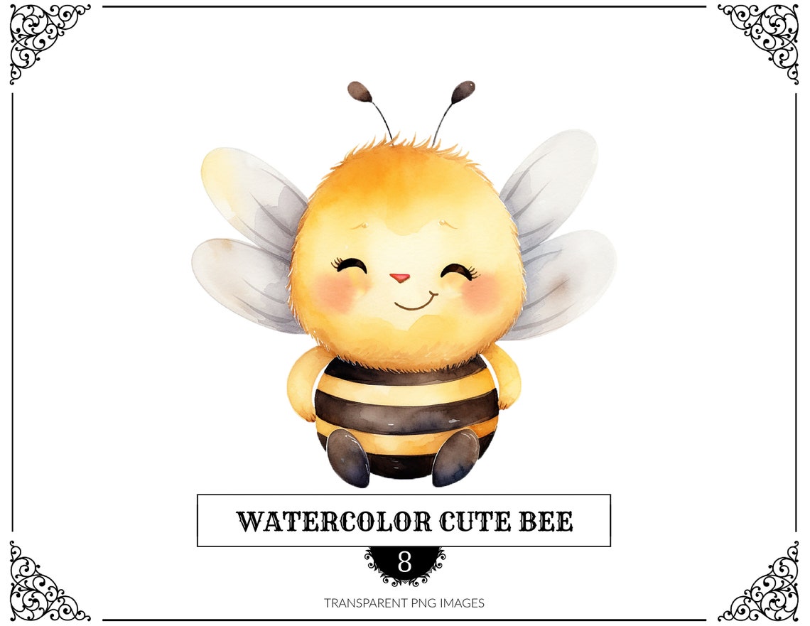 Bee & Honey. Watercolor Clipart, Wreath, Pot of Honey, Honeycomb ...