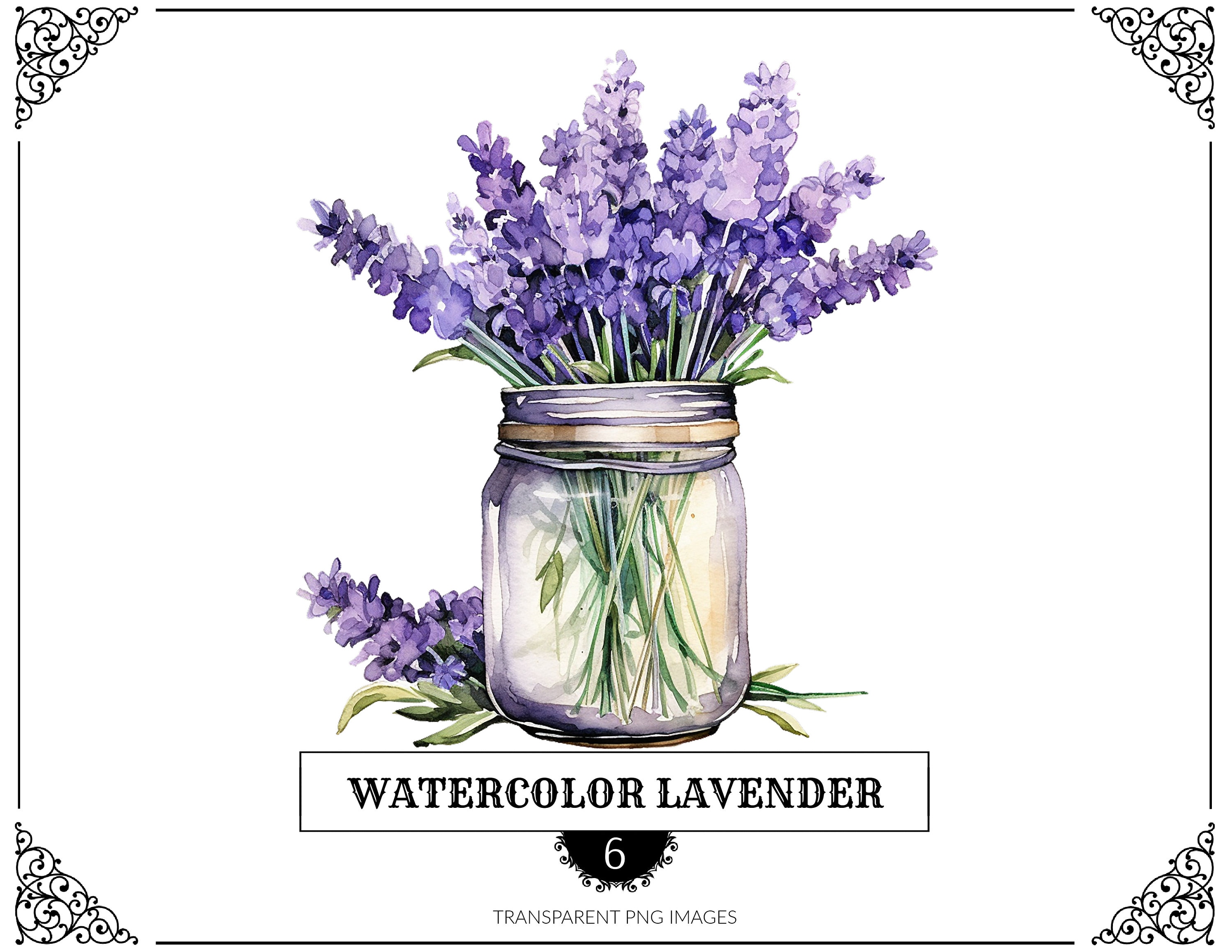 Mason Jar With Purple Flowers Clipart