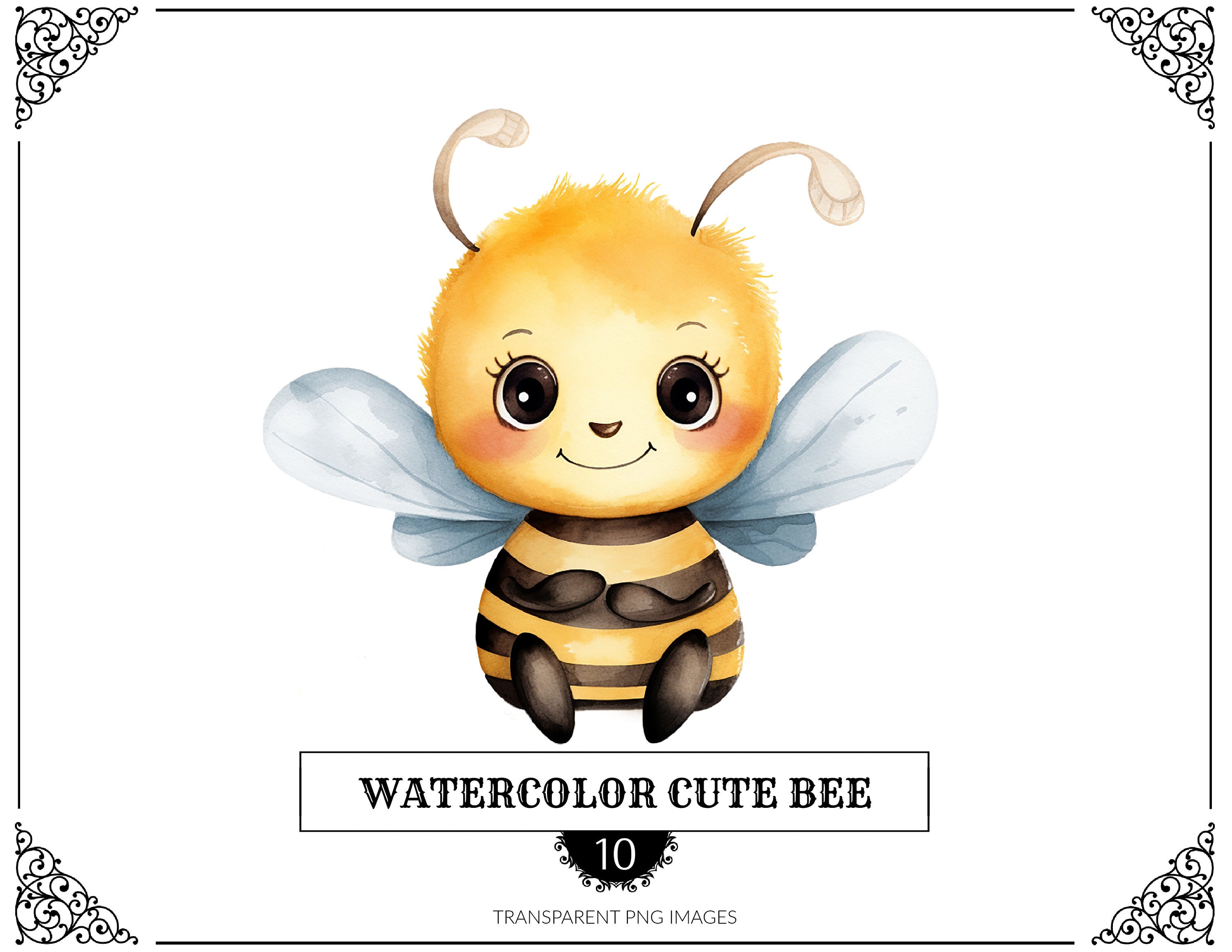 Bee & Honey. Watercolor Clipart, Wreath, Pot of Honey, Honeycomb ...