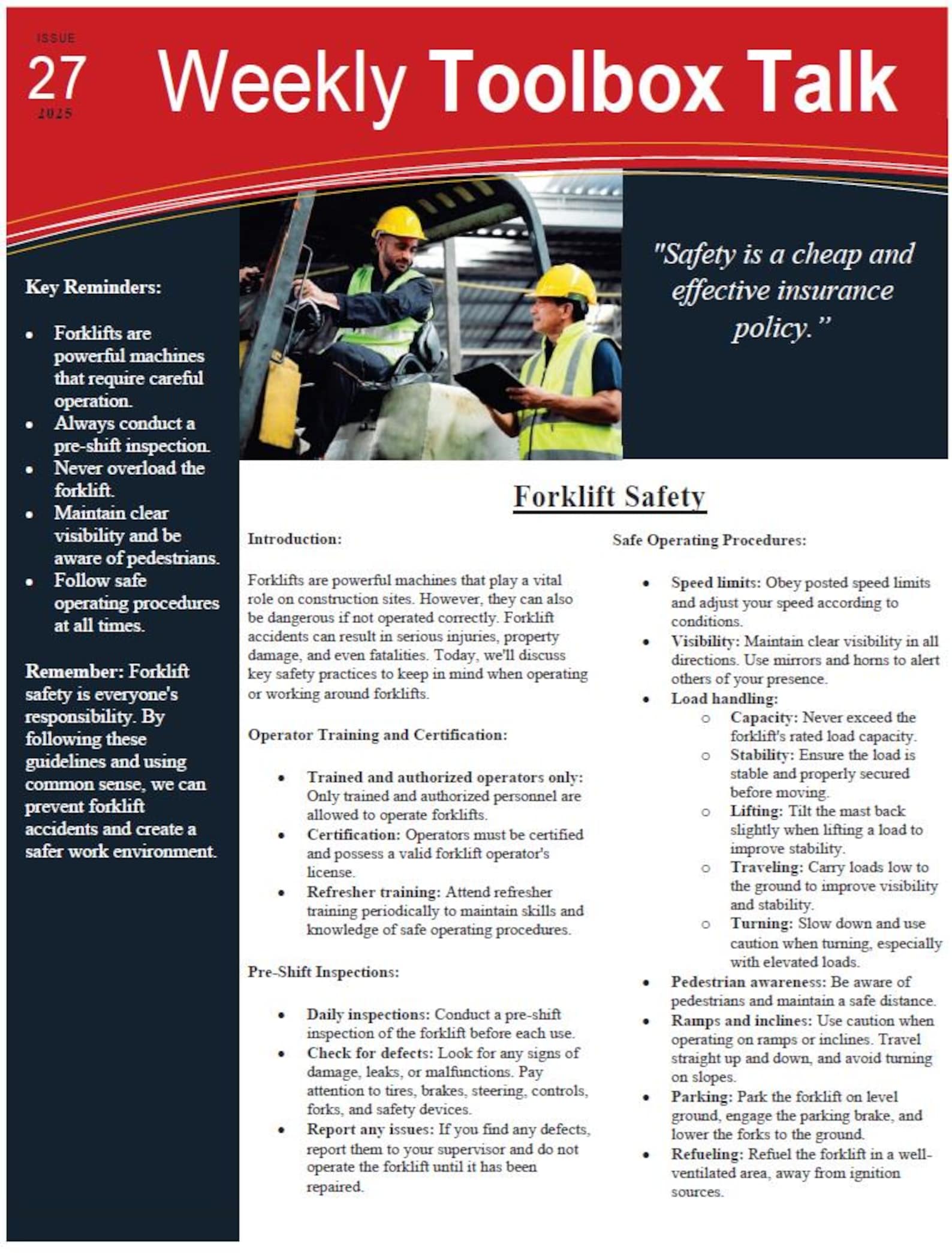 1 Year of Weekly Construction Safety Toolbox Talks: 52 Topics (digital ...