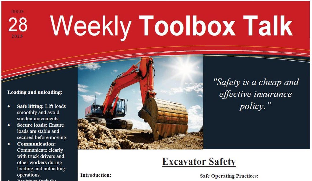 5 Weekly Toolbox Talks Construction Safety Tailboard Meeting Weekly ...