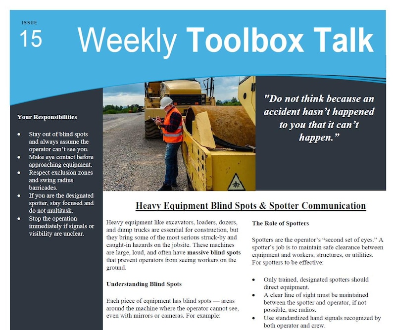 Construction Safety Toolbox Talks Bundle: 52 Weekly OSHA Workplace ...