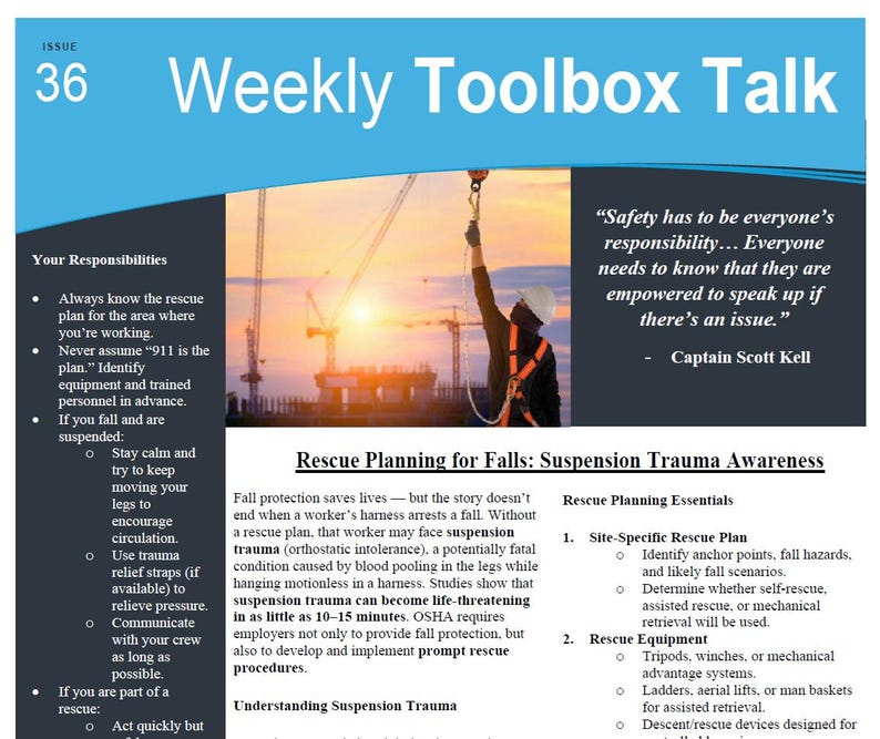 Construction Safety Toolbox Talks Bundle: 52 Weekly OSHA Workplace ...