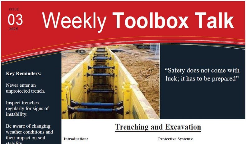 1 Year of Toolbox Talks - Safety Meeting - Construction Safety ...