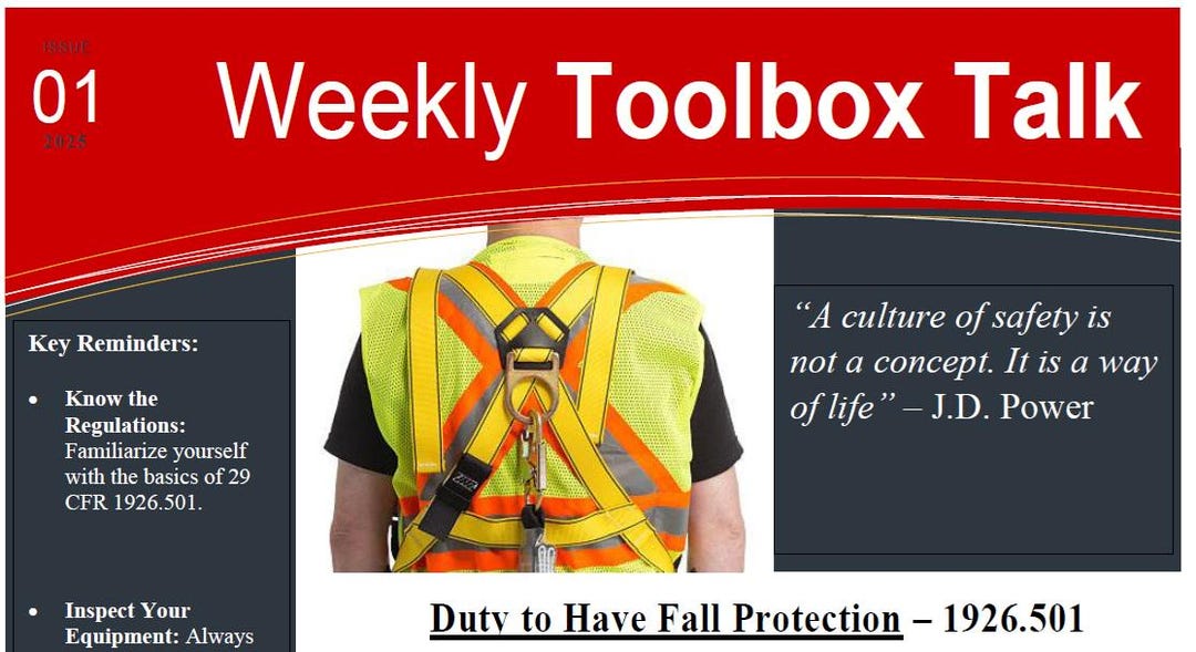 5 Weekly Toolbox Talks - Construction Safety - Safety Topics ...