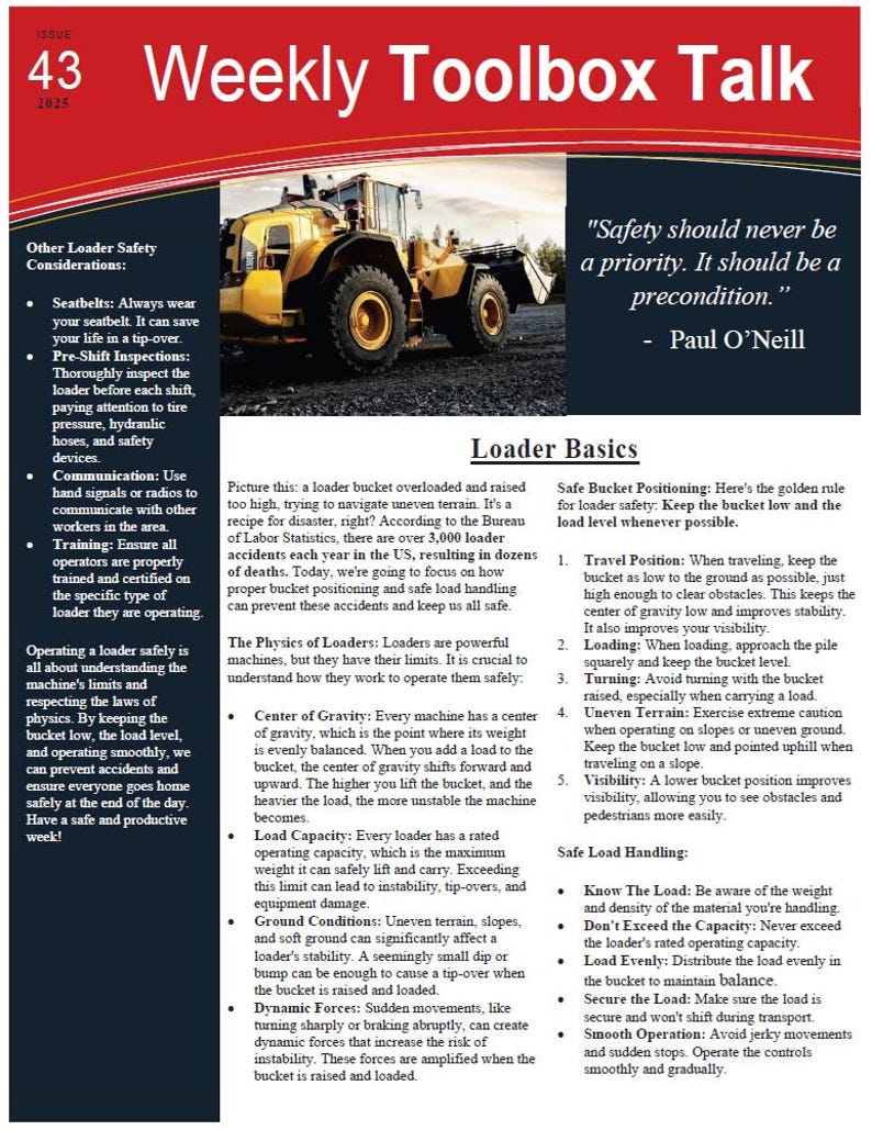 1 Year of Weekly Construction Safety Toolbox Talks: 52 Topics (digital ...