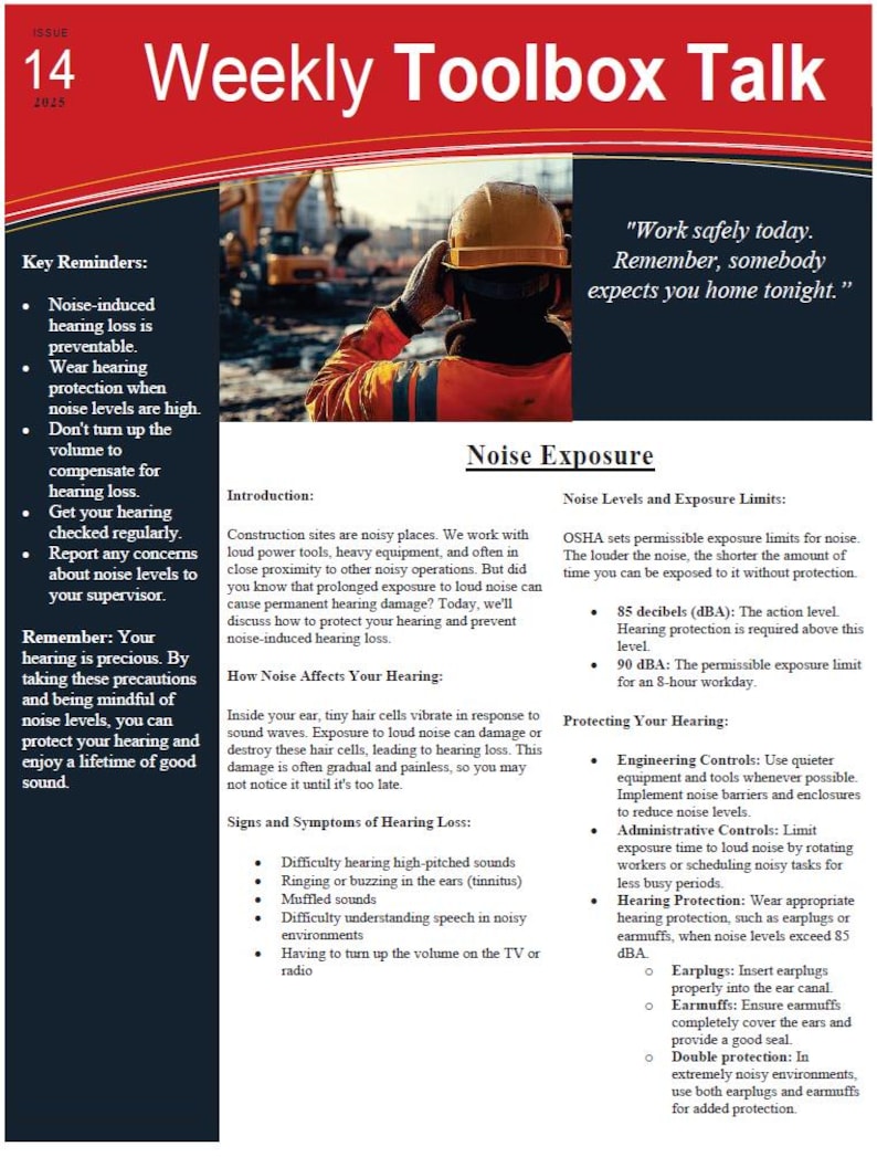 1 Year of Weekly Construction Safety Toolbox Talks: 52 Topics (digital ...