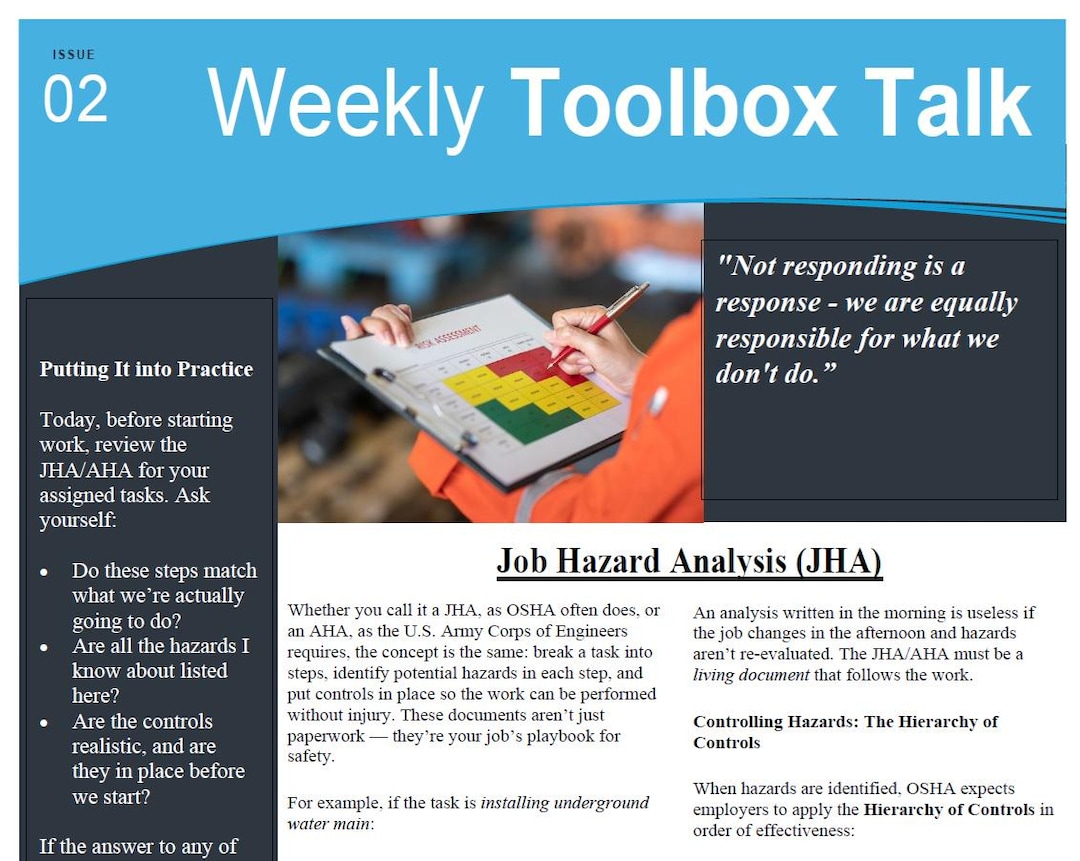 Construction Safety Toolbox Talks Bundle: 52 Weekly OSHA Workplace ...