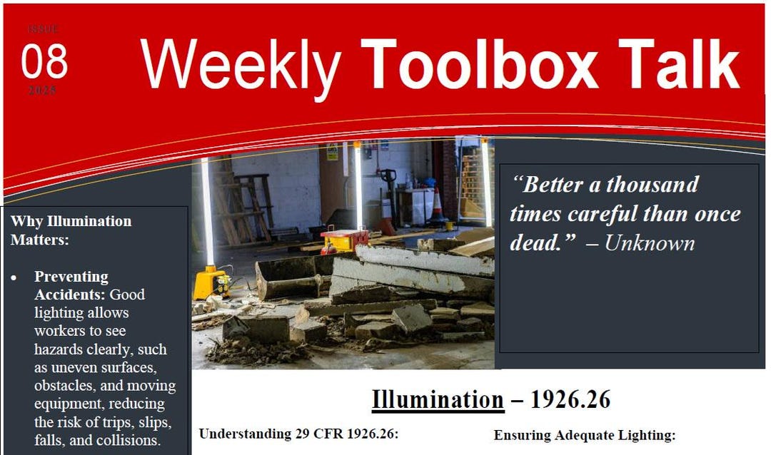 5 Weekly Toolbox Talks - Safety Topics - Construction Safety ...