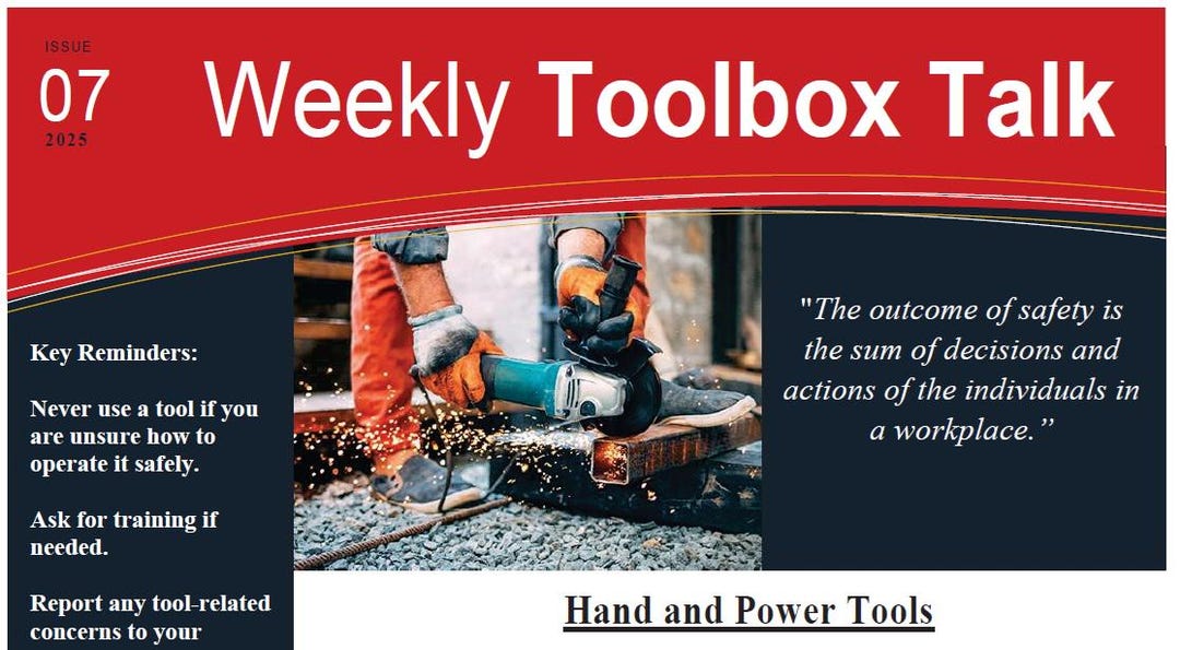 5 Weekly Toolbox Talks - Tailboard Meetings - Weekly Safety Talks ...