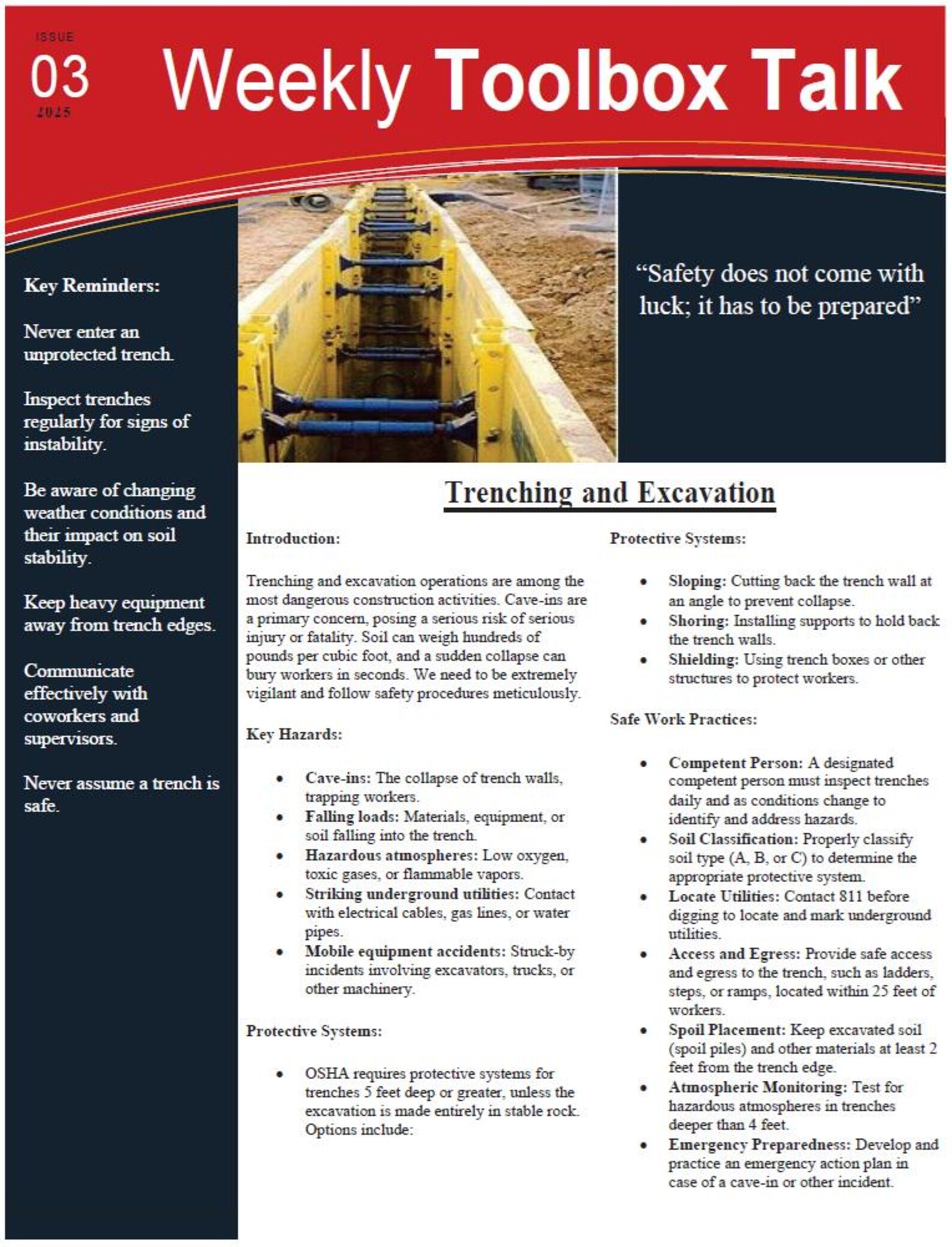 1 Year of Weekly Construction Safety Toolbox Talks: 52 Topics (digital ...