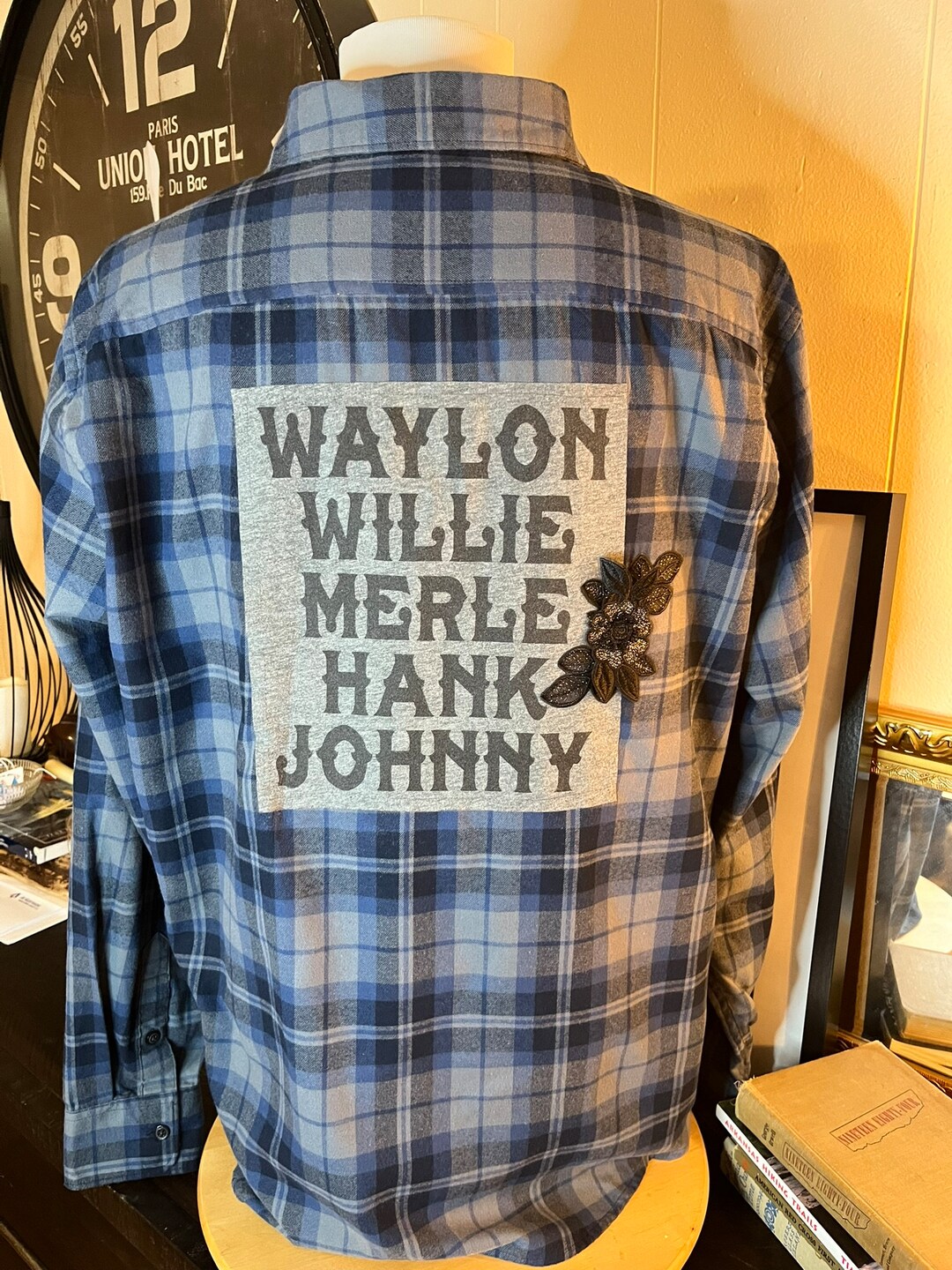 Upcycled Oversized Flannel Shirt W/ Country Music Singers Classic ...