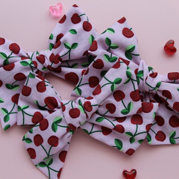 Cherry Hair Bow - Etsy
