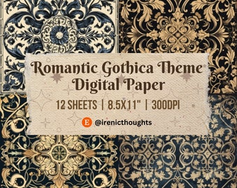 Romantic Gothica Journal Kit 12 Sheets Digital Junk Journal, Junk ...